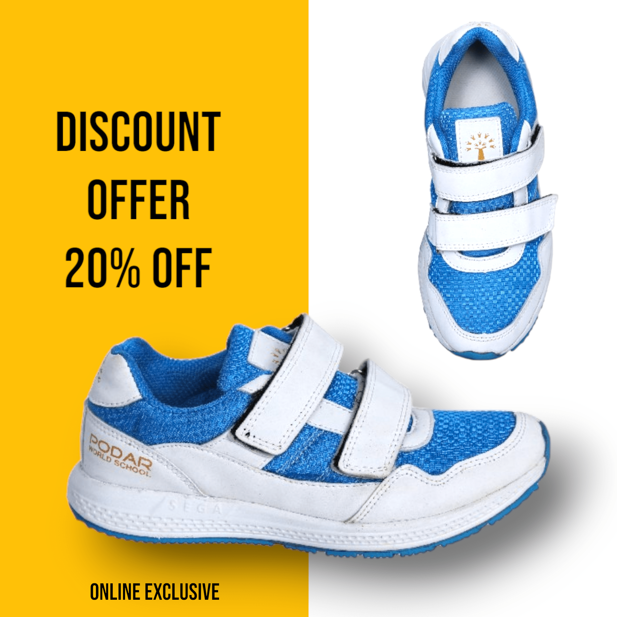 PWS Sports Shoes- Velcro (Boys & Girls) Grade 1st to 4th | Ecole Marche